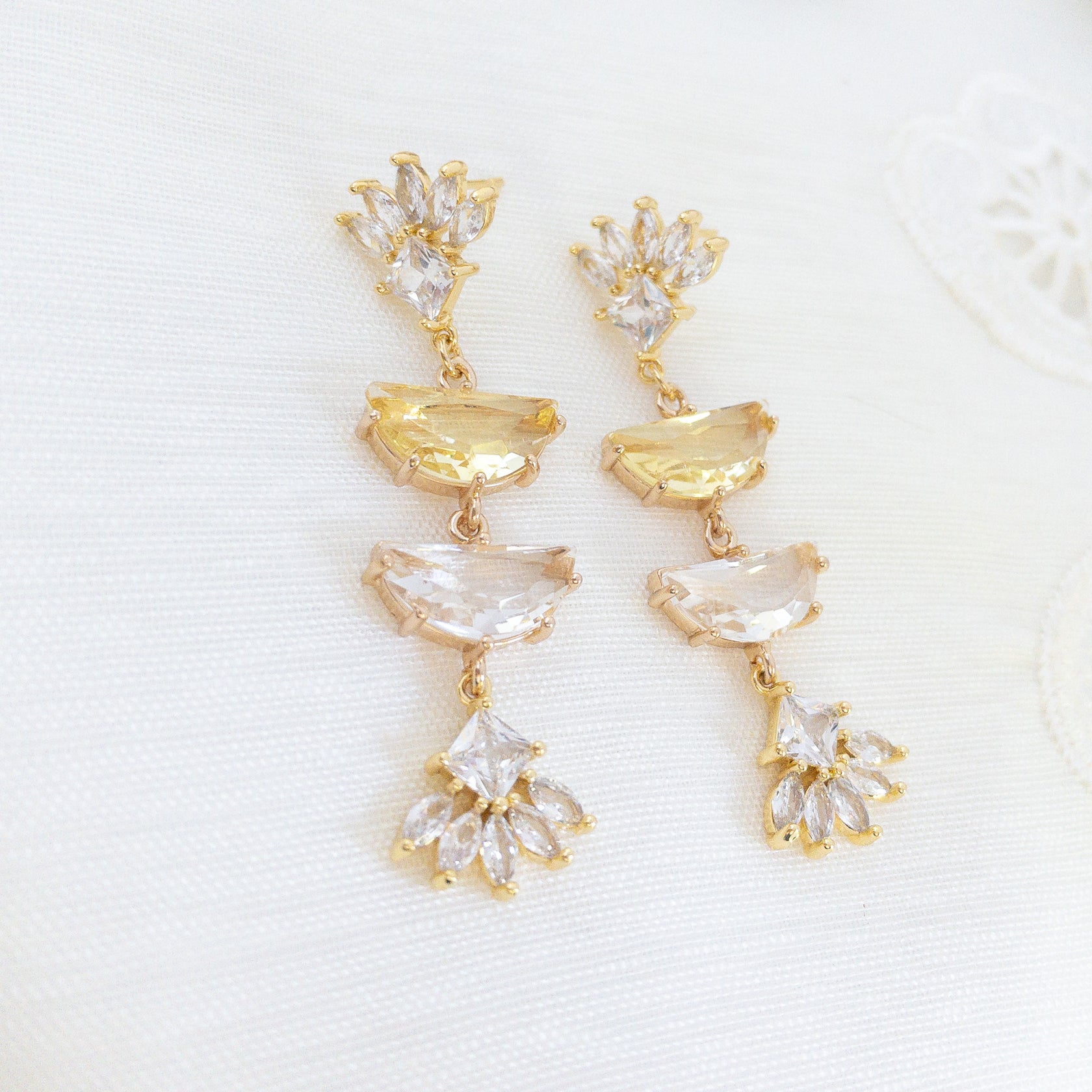 The Agnes Earrings - Bridal Statement Earrings by YSM Designs