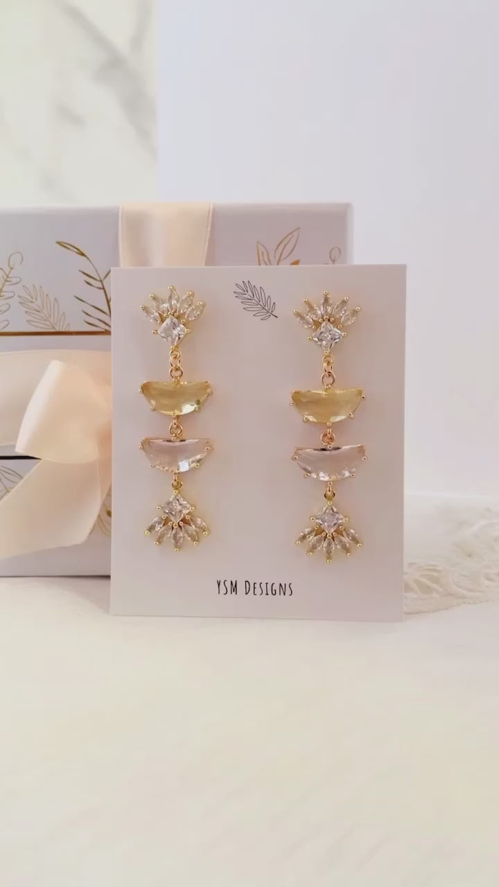The Agnes Earrings - Bridal Statement Earrings by YSM Designs